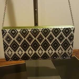 Bags | New Green Studded Diamond Print Clutch | Poshmark
